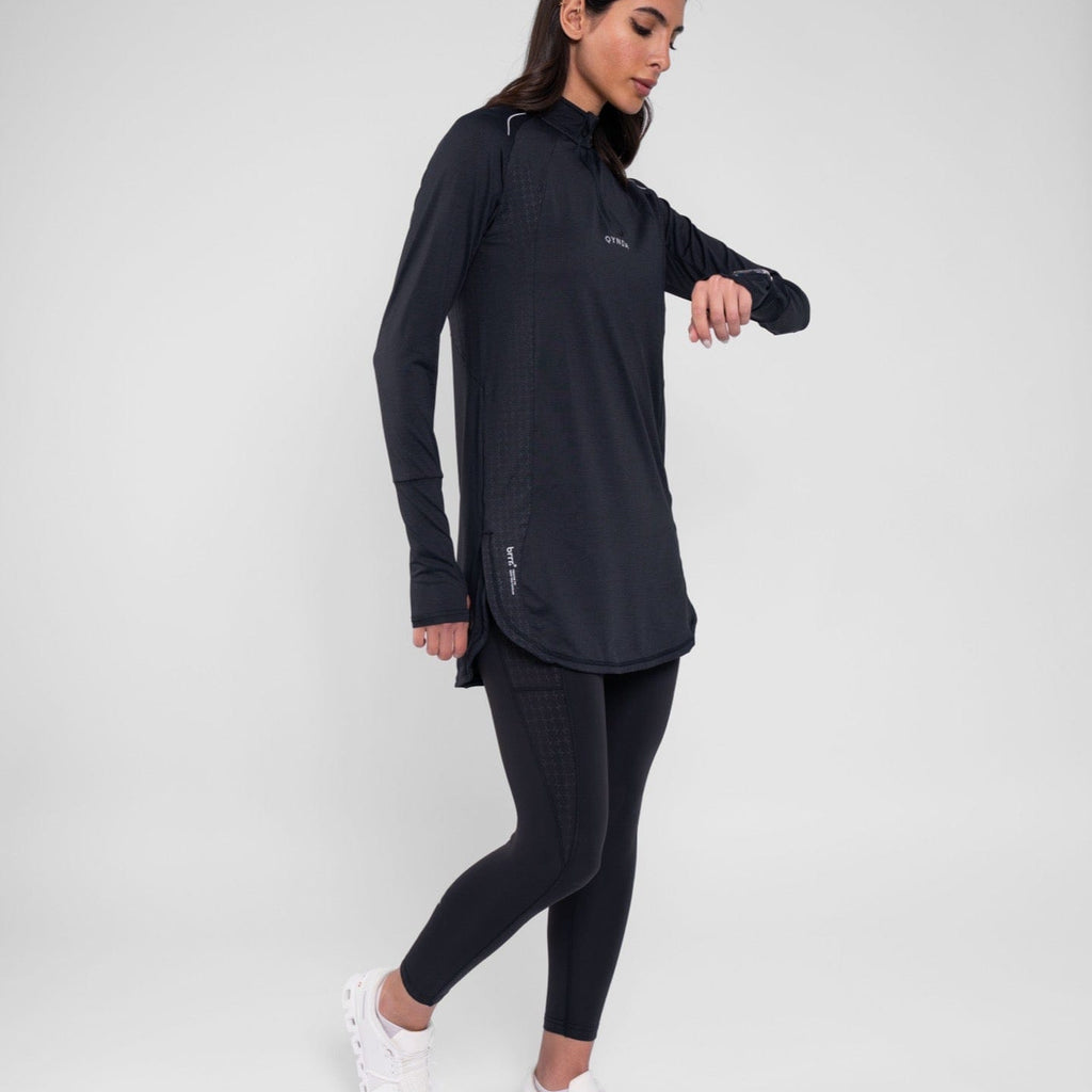 Modest Gym Long Sleeve Top For Women | Qynda